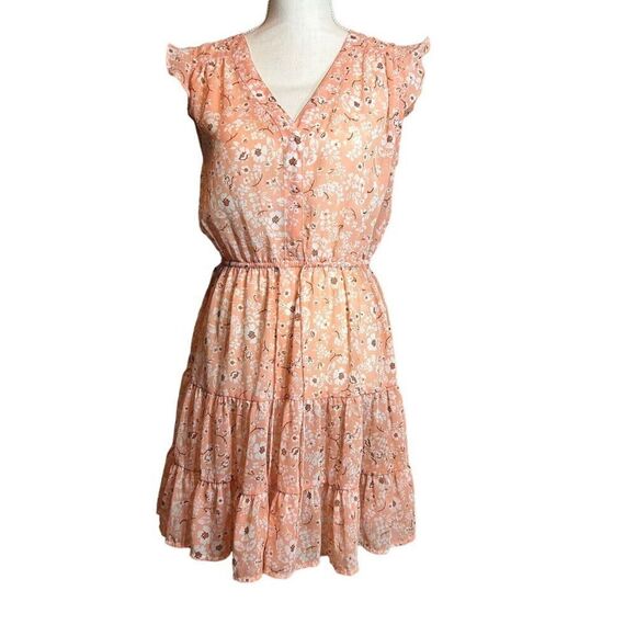 Flowers | Dresses | Vintage Oneil Fit And Flare Ruffle Midi Sheer Dress ...